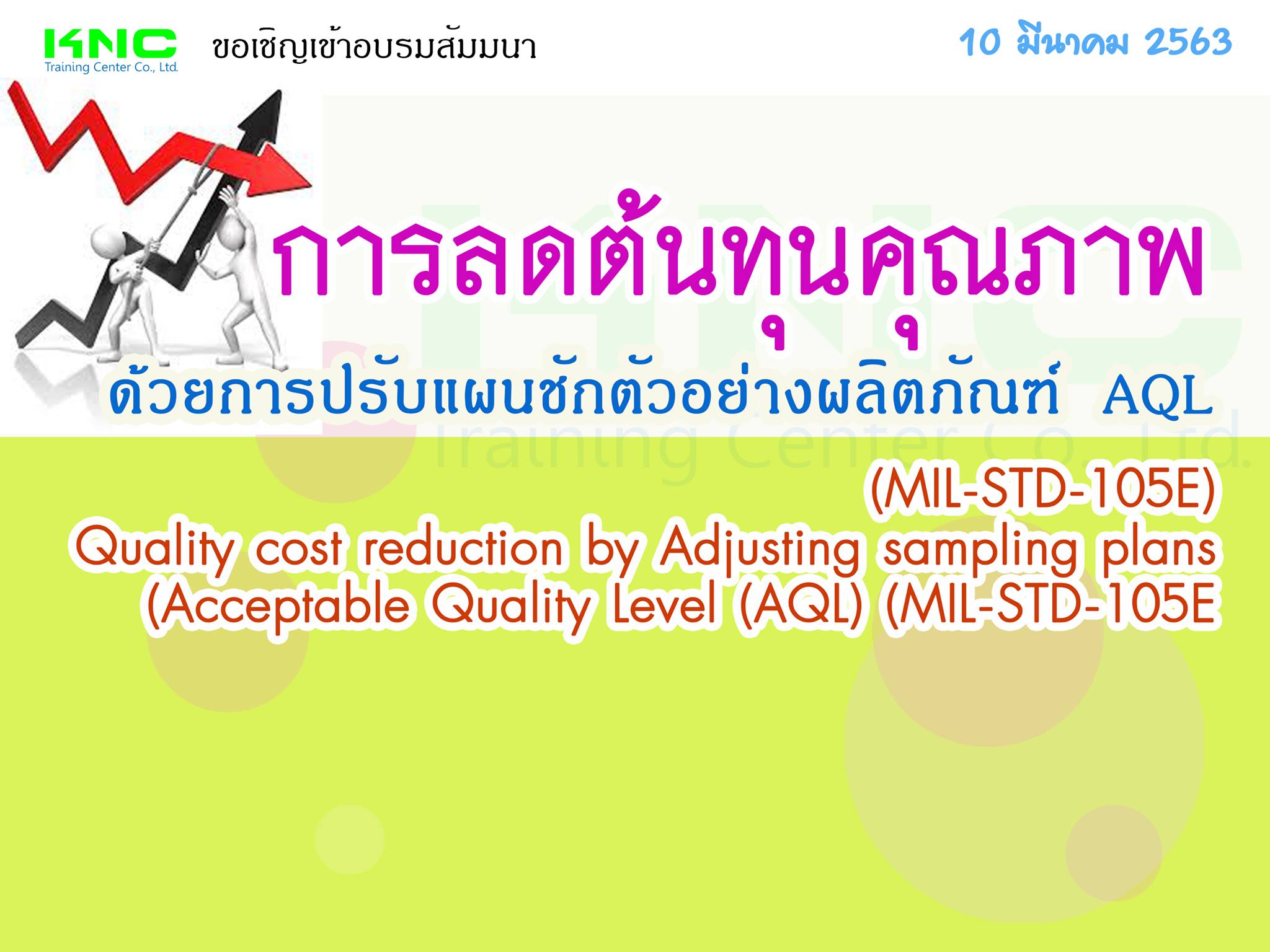 การลดต้นทุนคุณภาพด้วยการปรับแผนชักตัวอย่างผลิตภัณฑ์ AQL (MIL-STD-105E ...